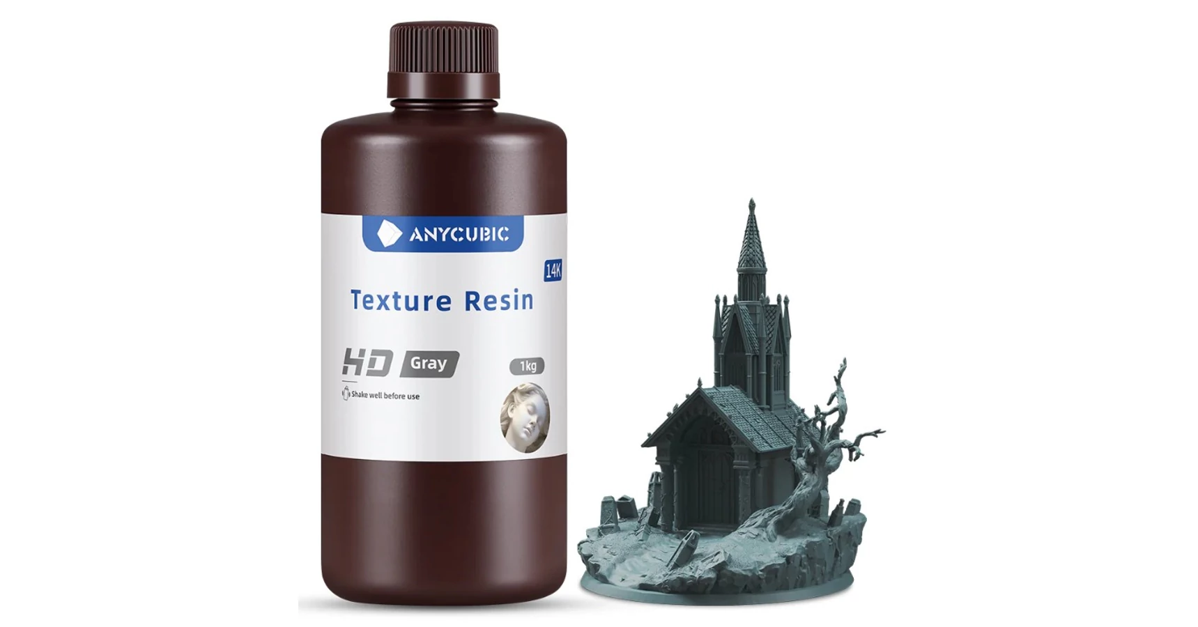 Anycubic Texture Resin - HD Grey [Szürke, Nagy felbontás, 14K] - 1 kg ...